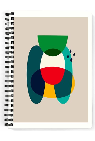 Şekiller Baskılı Ahşap Kapaklı Defter 15X20 cm DFT5214