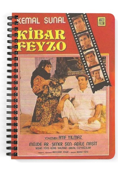 Kibar Feyzo Kemal Sunal Baskılı Ahşap Kapaklı Defter 15X20 cm DFT2354