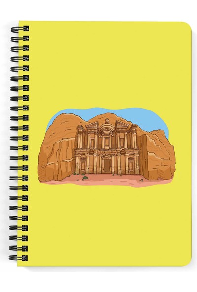 Petra Ürdün Baskılı Ahşap Kapaklı Defter 15X20 cm DFT4976