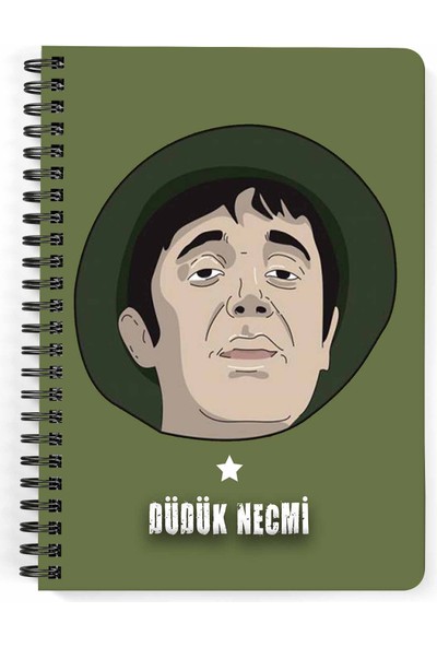 Düdük Necmi Baskılı Ahşap Kapaklı Defter 15X20 cm DFT4159