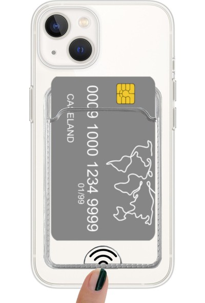 Caseland iphone 13 Lüx Kartlıklı Şeffaf Telefon Kılıfı