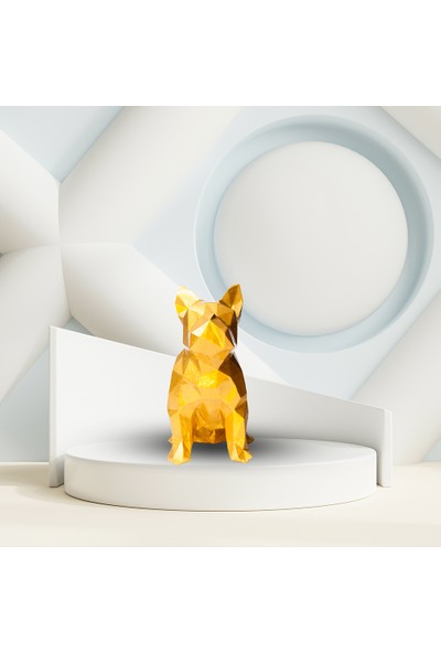 Minazey French Bulldog Gold Biblo Heykel Dekorasyon Ürünü