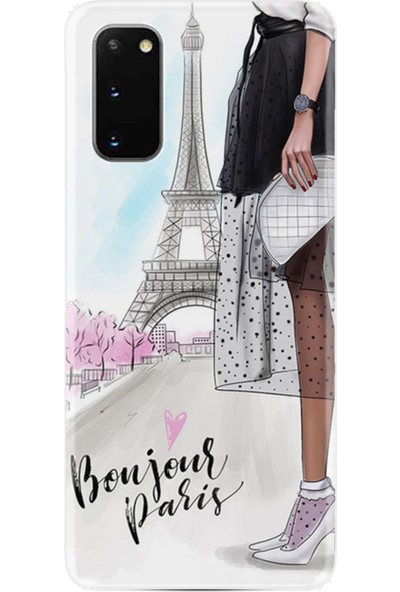 Kılıfland Samsung Galaxy S20 Fe Kılıf Desenli Silikon Güzel Kılıf Bonjour Paris 1419