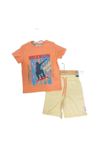 Çikoby Çiko By Somon Erkek Çocuk Şort Takım - Çiko By - Somon - 4 Yaş