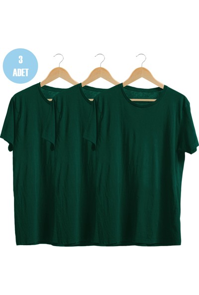Beam Dijital Unisex Koyu Yeşil %100 Pamuk Bisiklet Yaka Basic Örme T-Shirt Üçlü Beam Dijital Unisex Koyu Yeşil %100 Pamuk Bisiklet Yaka Basic Örme T-Shirt Üçlü