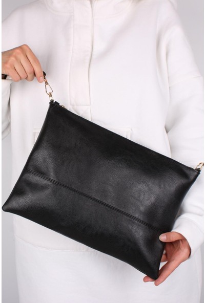 Bagacar MT1089 Siyah Bayan El Portföyü ve Omuz Askılı Çapraz Çanta