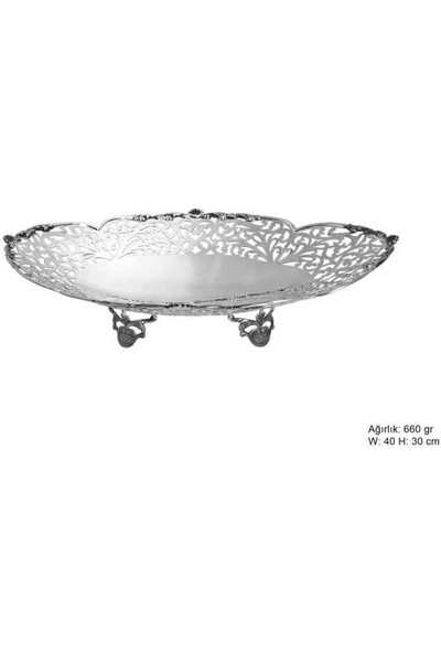 Gumush Çiçek Motifli Gümüş Çikolatalık