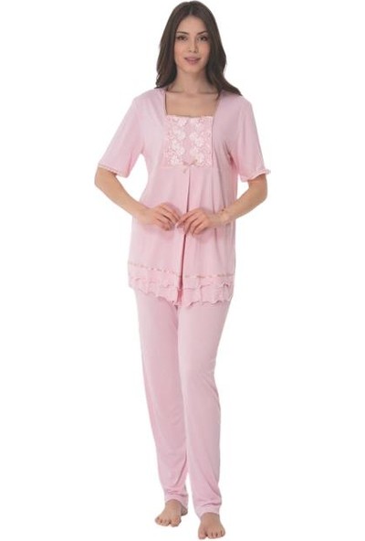 Effortt Dantelli Lohusa Pijama Takım 8038 Effortt Dantelli Lohusa Pijama Takım 8038