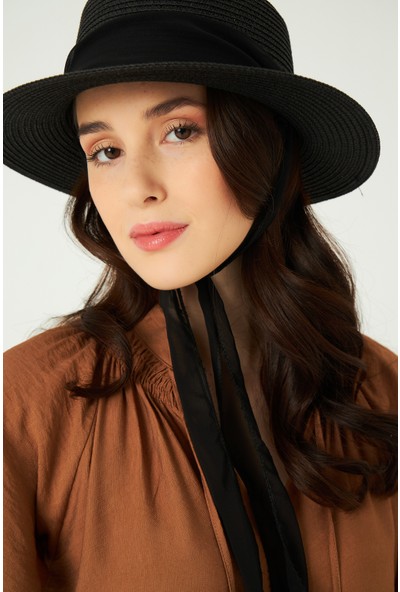 Gusto Hasır Şapka - Siyah