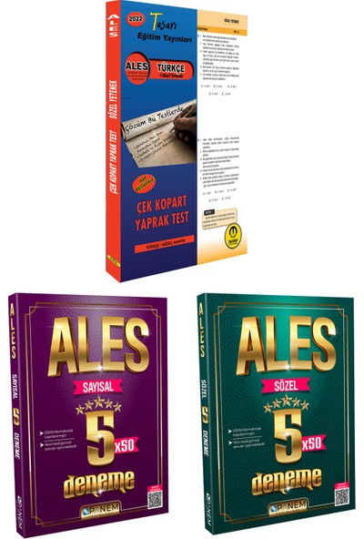 Tasarı Yayınları Tasarı ALES Sözel Yetenek Çek Kopart Test + Panem ALES Sayısal-Sözel 5 Deneme Seti Tasarı Yayınları Tasarı ALES Sözel Yetenek Çek Kopart Test + Panem ALES Sayısal-Sözel 5 Deneme Seti