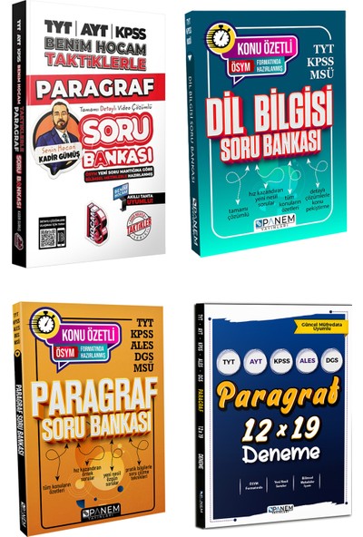 Benim Hocam Yayınları Benim Hocam Paragraf Soru Bankası + Panem Dil Bilgisi Soru Bankası + Paragraf Soru Bankası-Deneme Benim Hocam Yayınları Benim Hocam Paragraf Soru Bankası + Panem Dil Bilgisi Soru Bankası + Paragraf Soru Bankası-Deneme