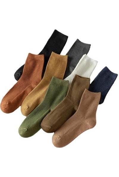 Kalavika Kadın Çorapları Orta Sonbahar ve Kış 9 Çift Beyaz (Yurt Dışından)