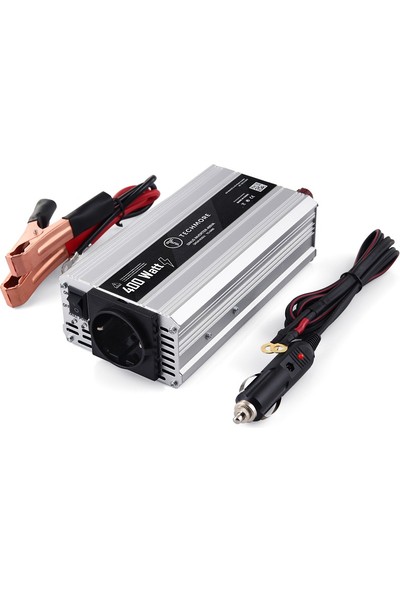 Techmore 400W 12V-220V Çakmaklık Çevirici Modifie Sinus Invertör Modified Sinus Inverter