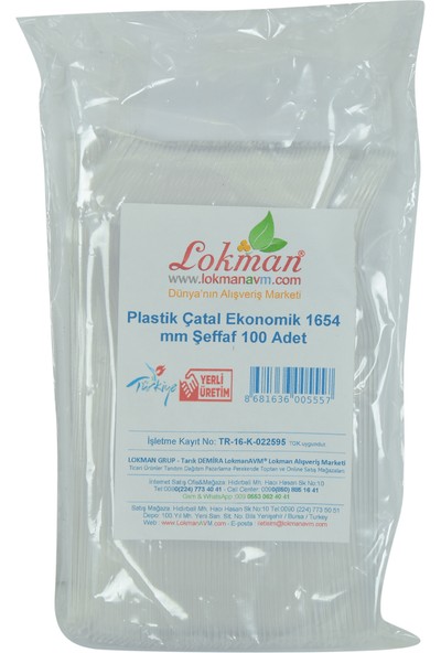 Lokmanavm Plastik Çatal Ekonomik 1654 mm Şeffaf 100'lü
