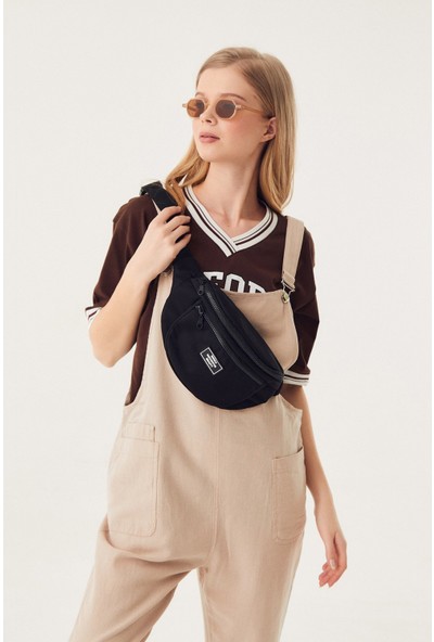 Fermuarlı Cep Detaylı Bez Omuz Çantası