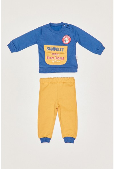 FullaModa Baskılı Cep Detaylı Çocuk Takım