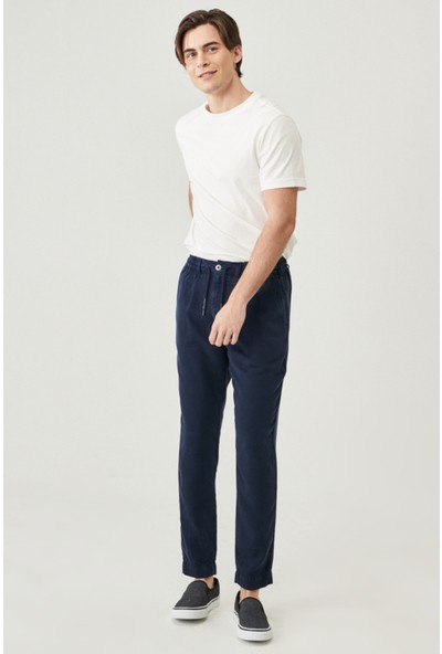 Tapered Fit %100 Pamuk Jogger Jean Pantolon