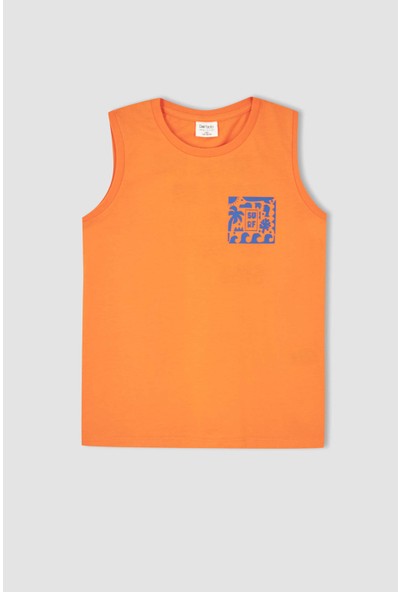 DeFacto Erkek Çocuk Oversize Fit Bisiklet Yaka Pamuklu Penye Atlet X5309A622SM DeFacto Erkek Çocuk Oversize Fit Bisiklet Yaka Pamuklu Penye Atlet X5309A622SM