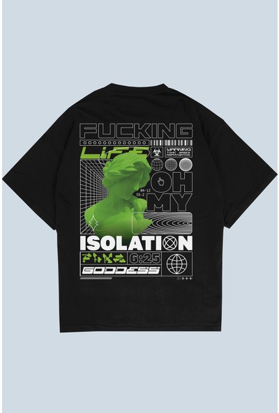 Isolation Siyah Oversize Unisex T-Shirt