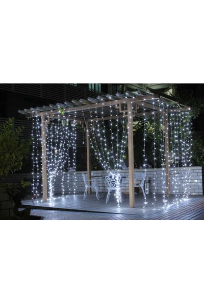 3x2 mt Beyaz Animasyonlu Perde LED - Eklenemez 3x2 mt Beyaz Animasyonlu Perde LED - Eklenemez