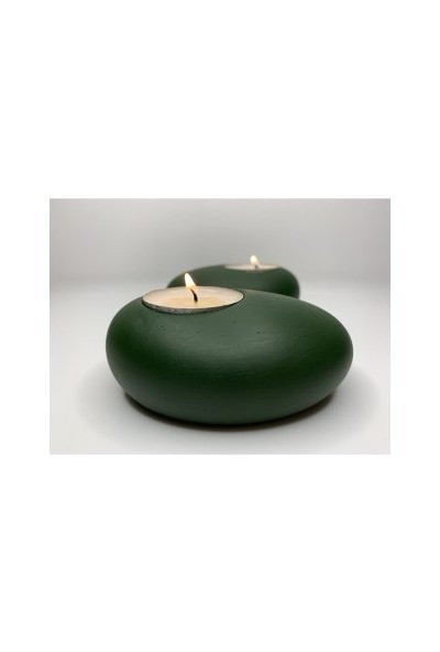 Ordo Veni Yeşil Renk Taş Tealight Mumluk 4'lü