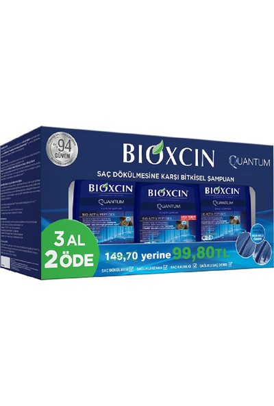 Bioxcin Quantum Şampuan 300 ml - Yağlı Saçlar 3 Al 2 Öde Bioxcin Quantum Şampuan 300 ml - Yağlı Saçlar 3 Al 2 Öde