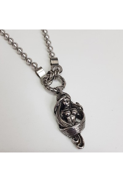 Tonstyle TS001684 Yous Les Jours (Gündelik) - Diğer Yarım-Kadınım Gerçek Deri + P.çelik El Işi/tasarım Erkek Kolye