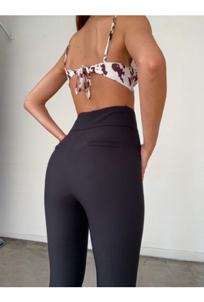 Valeur Ultra Yüksek Bel Siyah Dar Paça Pantolon