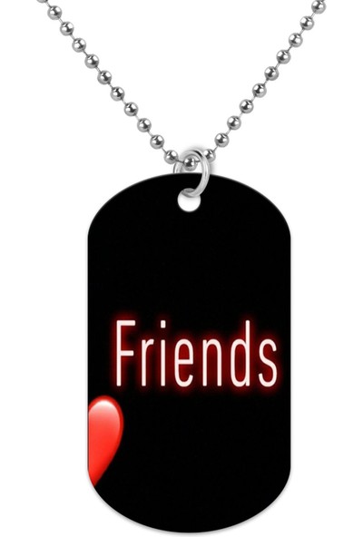 Rowalsi Friends Baskılı Gümüş Zincirli Künye/kolye TYT1563