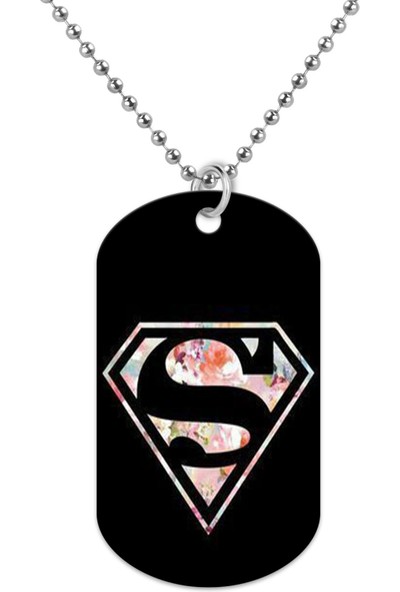 Rowalsi Super Man Baskılı Gümüş Zincirli Künye/kolye TYT1825