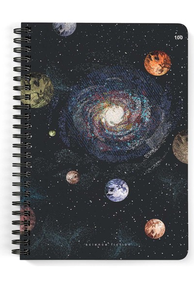 Galaksi Baskılı Ahşap Kapaklı Defter 15X20 cm DFT559