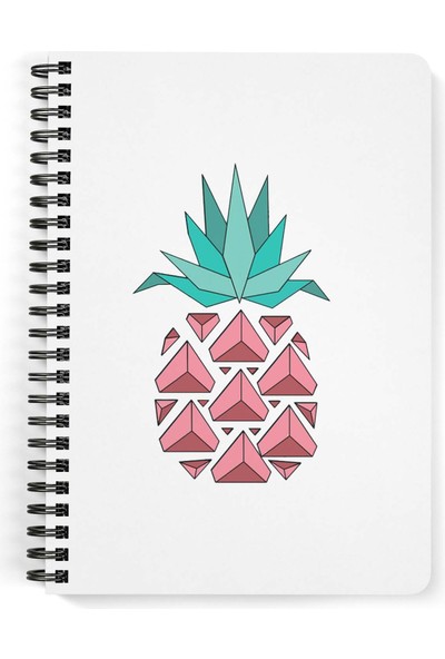 Astak Ananas Baskılı Ahşap Kapaklı Defter 15X20 cm DFT308