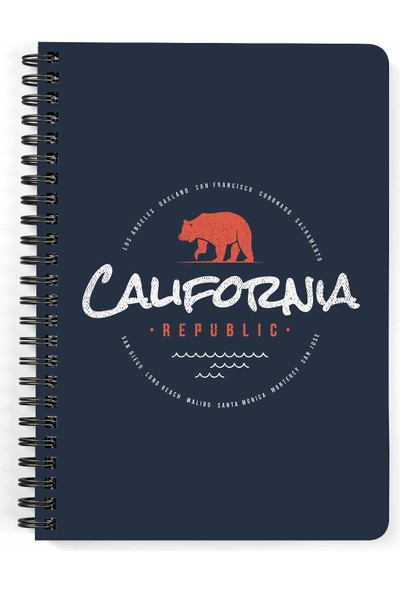 Astak California Baskılı Ahşap Kapaklı Defter 15X20 cm DFT5115