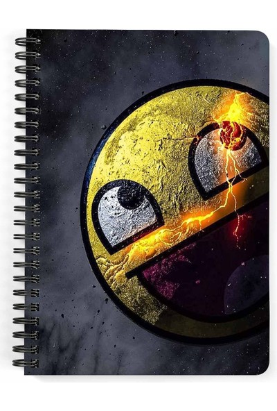 Smile Baskılı Ahşap Kapaklı Defter 15X20 cm DFT4133