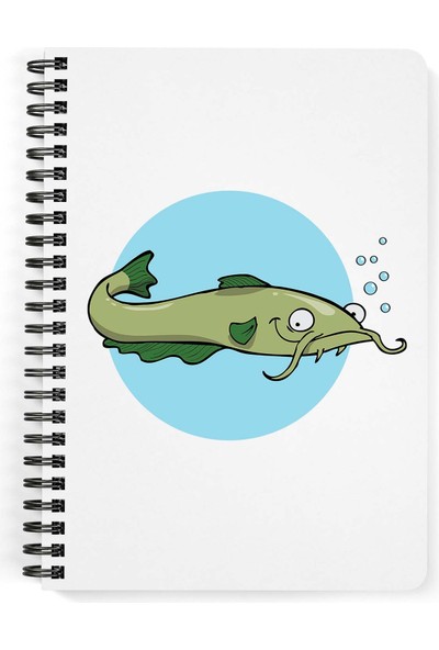 Balık Baskılı Ahşap Kapaklı Defter 15X20 cm DFT764