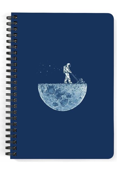 Astak Astronot Baskılı Ahşap Kapaklı Defter 15X20 cm DFT5281