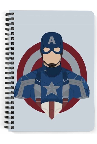 Astak Captan America Baskılı Ahşap Kapaklı Defter 15X20 cm DFT4255