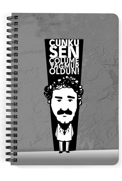 Astak Müslüm Gürses Baskılı Ahşap Kapaklı Defter 15X20 cm DFT3957