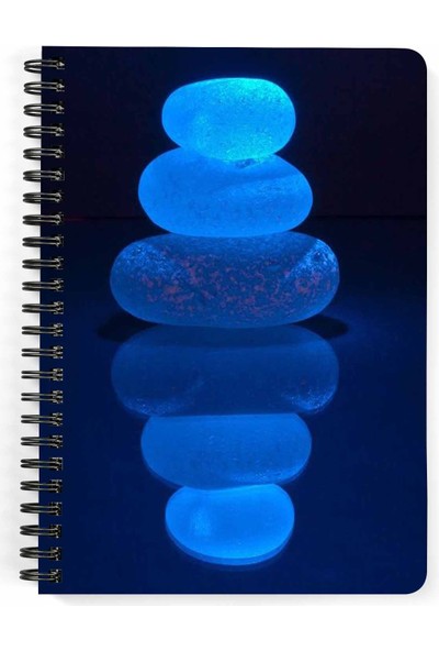 Astak Taşlar Baskılı Ahşap Kapaklı Defter 15X20 cm DFT3105