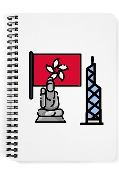 Astak Hong Kong Baskılı Ahşap Kapaklı Defter 15X20 cm DFT6596