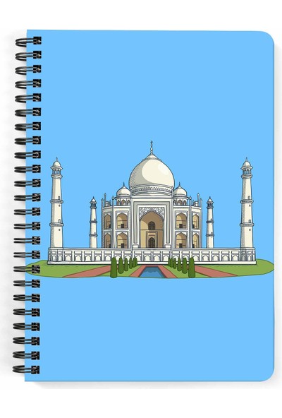 Taç Mahal Baskılı Ahşap Kapaklı Defter 15X20 cm DFT4114