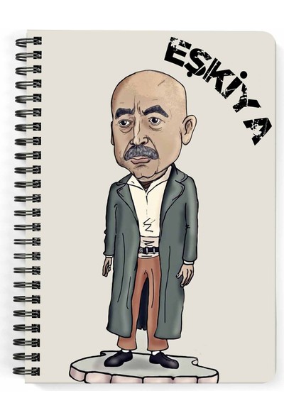 Eşkıya Baskılı Ahşap Kapaklı Defter 15X20 cm DFT3985