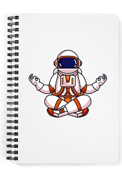 Astronot Baskılı Ahşap Kapaklı Defter 15X20 cm DFT6368