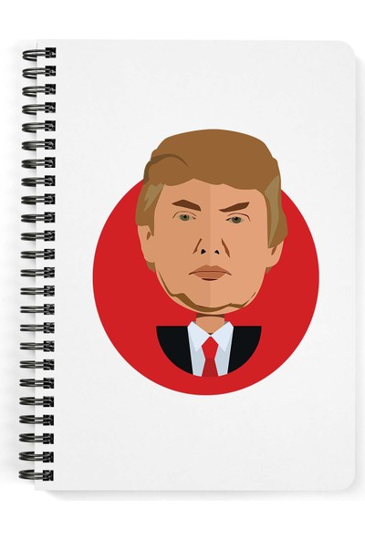 Trump Baskılı Ahşap Kapaklı Defter 15X20 cm DFT869