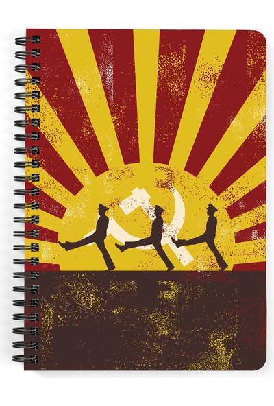 Astak Komünizm Baskılı Ahşap Kapaklı Defter 15X20 cm DFT5312