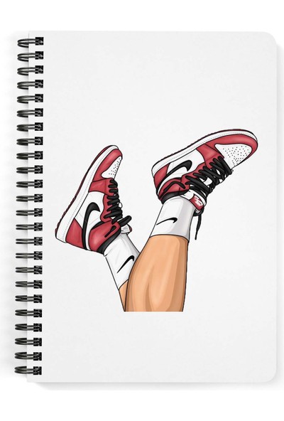Astak Spor Ayakkabı Baskılı Ahşap Kapaklı Defter 15X20 cm DFT6722