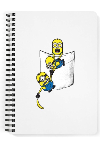 Minions Baskılı Ahşap Kapaklı Defter 15X20 cm DFT5890