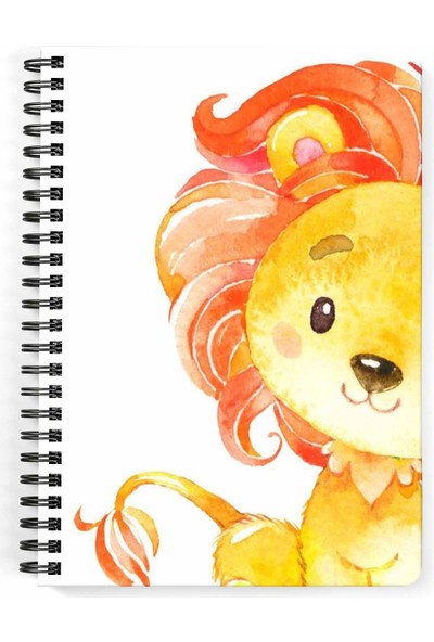 Astak Aslan Baskılı Ahşap Kapaklı Defter 15X20 cm DFT3590