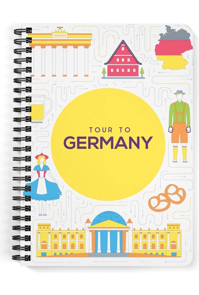 Astak Almanya Baskılı Ahşap Kapaklı Defter 15X20 cm DFT517