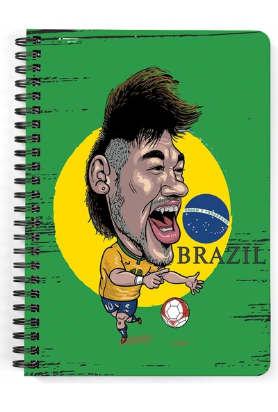 Astak Neymar Baskılı Ahşap Kapaklı Defter 15X20 cm DFT4406